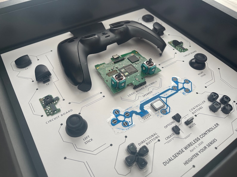 Black Dualsense Controller Teardown Art - Etsy