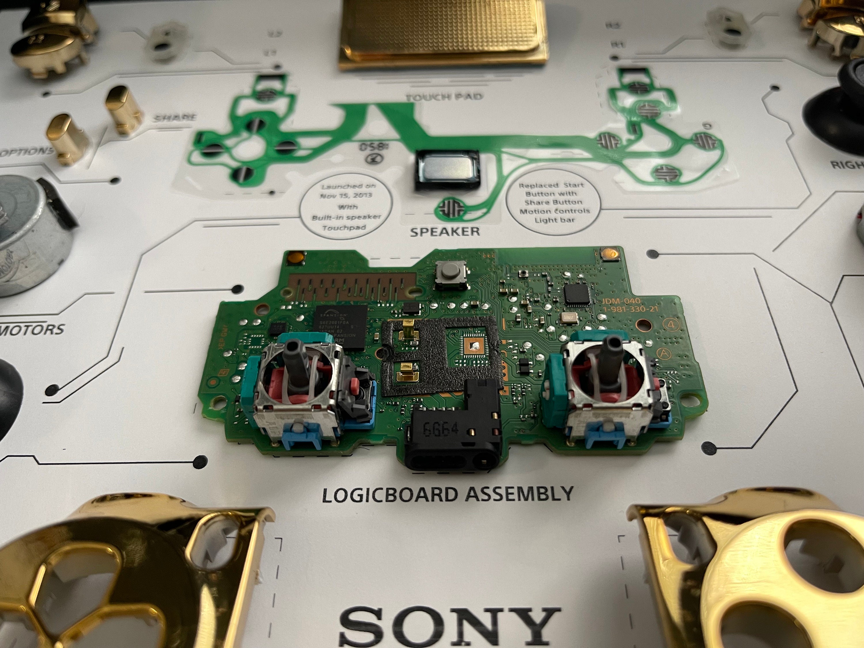 Chrome Gold PS4 Controller Teardown Art - Etsy