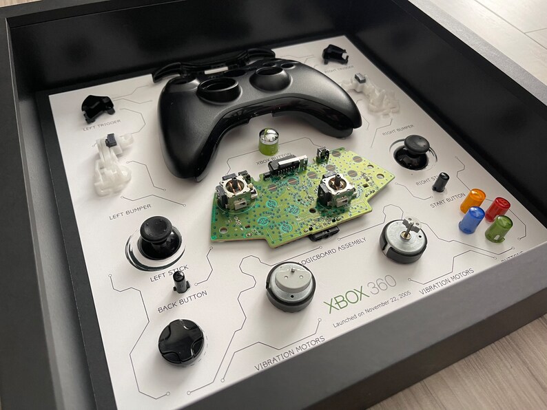 Black Xbox 360 Controller Teardown Art - Etsy