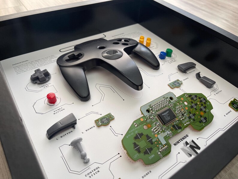 Black Nintendo64 Controller Teardown Art - Etsy