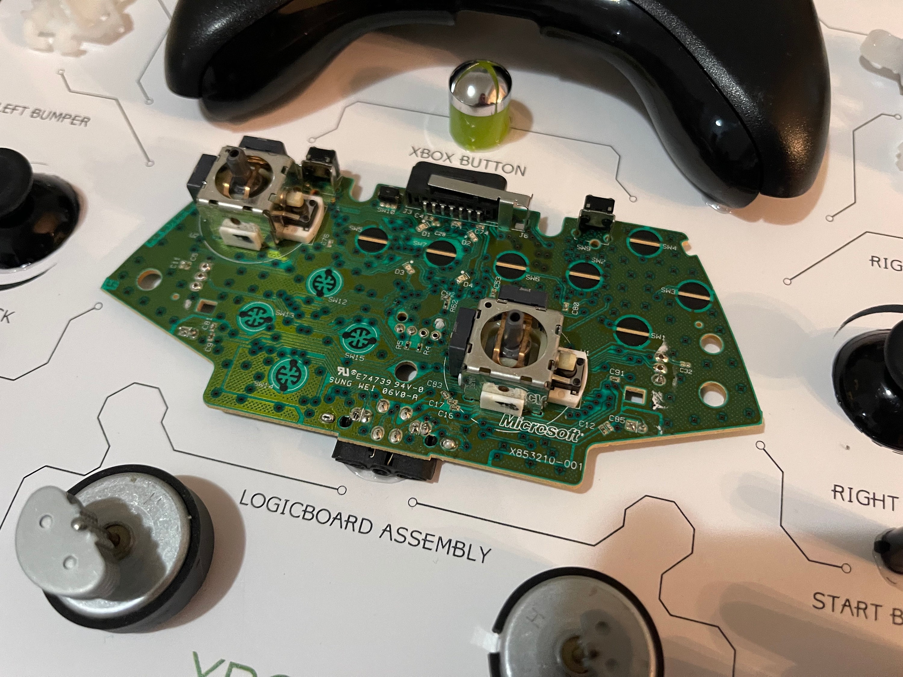 Black Xbox 360 Controller Teardown Art - Etsy