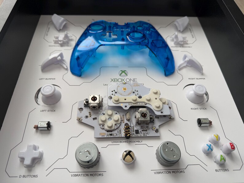 Clear Blue Xbox One Controller Teardown Art - Etsy