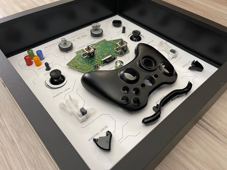 Black Xbox 360 Controller Teardown Art - Etsy