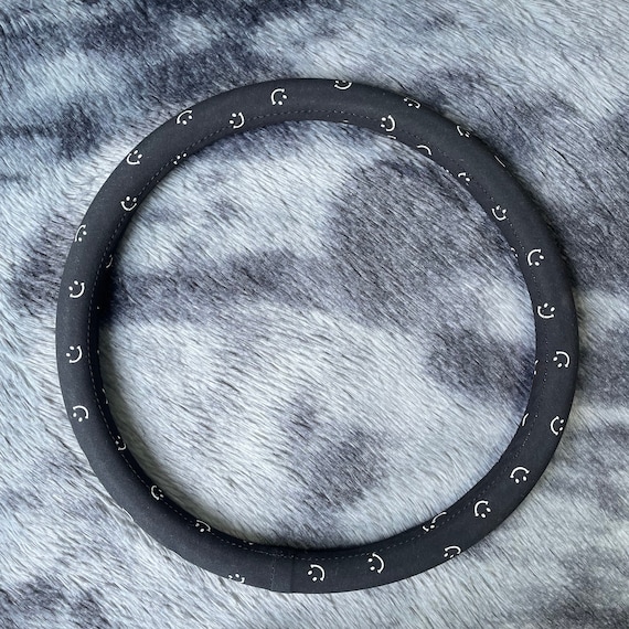 Black Smiley Steering Wheel Cover Smiley Pattern Car - Etsy