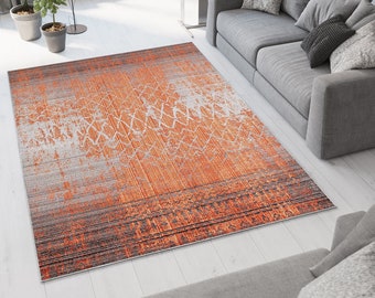 Orange Gray Area Rug - Etsy
