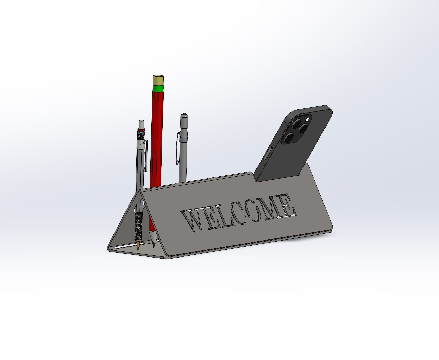 Industrial Style Bending Accessory Desktop Pencil Case DXF-DWG CNC ...