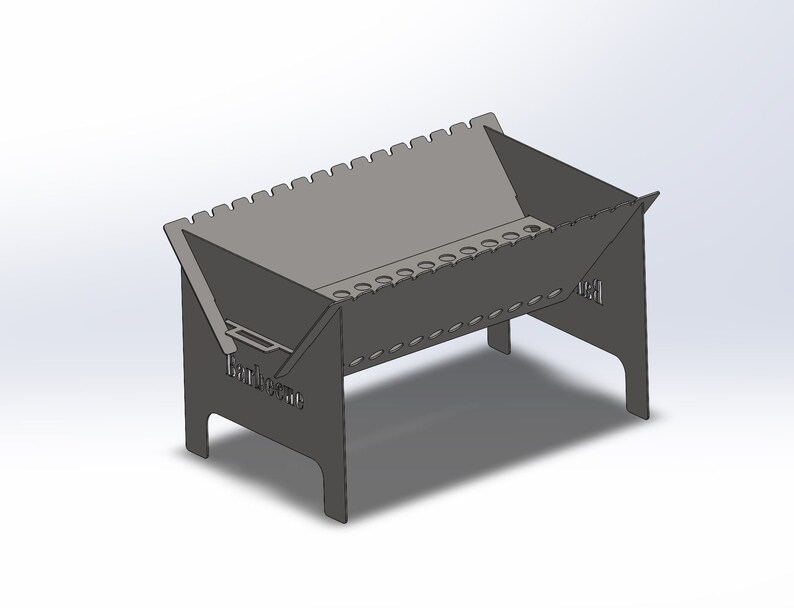 Industrial Style Bending Metal Barbecue DXF-DWG File- Stylish and ...