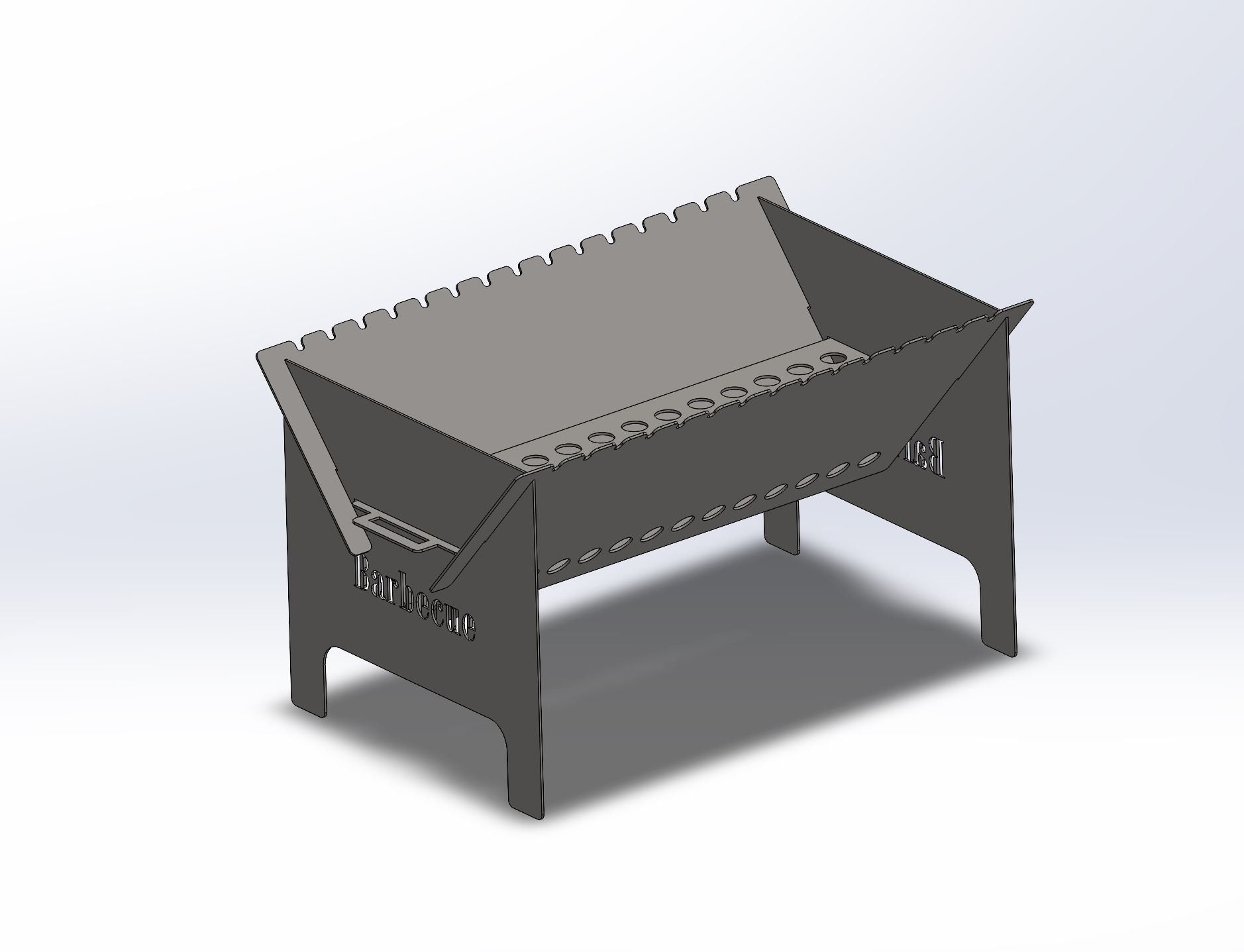 Industrial Style Bending Metal Barbecue DXF-DWG File- Stylish and ...
