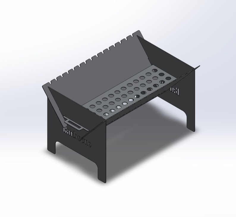 Industrial Style Bending Metal Barbecue DXF-DWG File- Stylish and ...