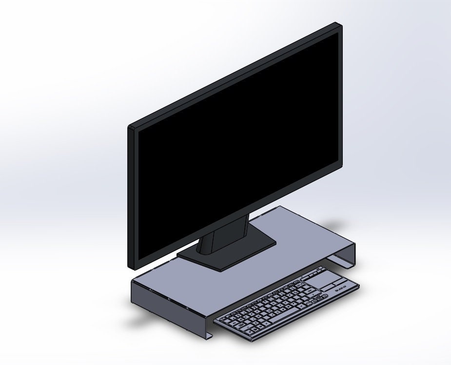 Industrial Style Bending Desktop Computer Screen Stand Desk - Etsy