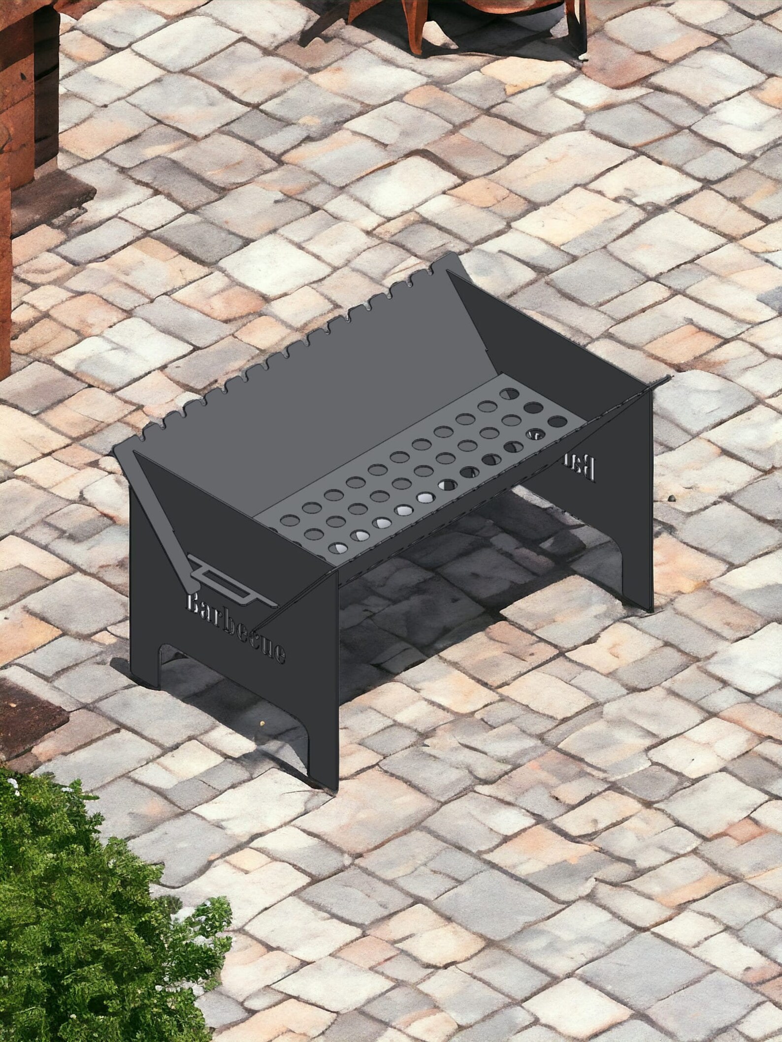 Industrial Style Bending Metal Barbecue DXF-DWG File- Stylish and ...