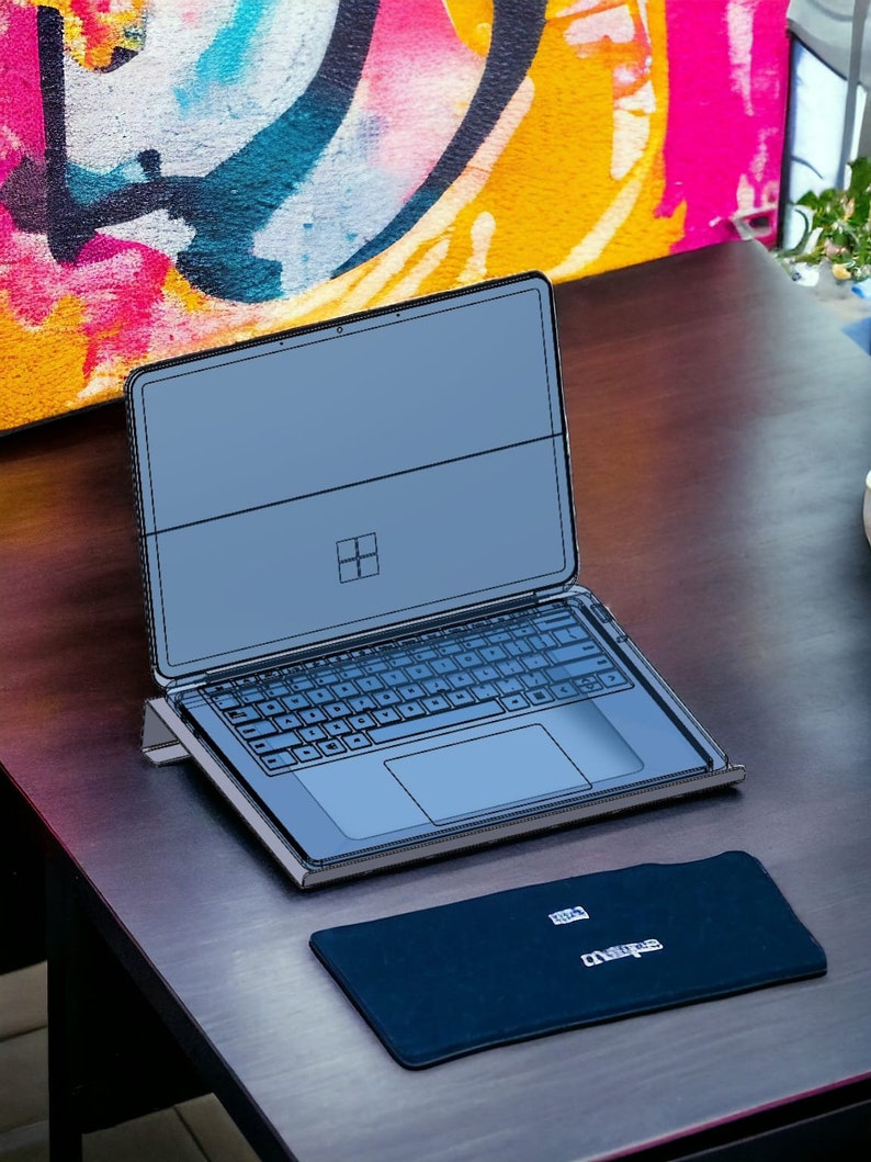 Industrial Style Bending Laptop Stand Desk Accessory DXF CNC Laser Cut ...