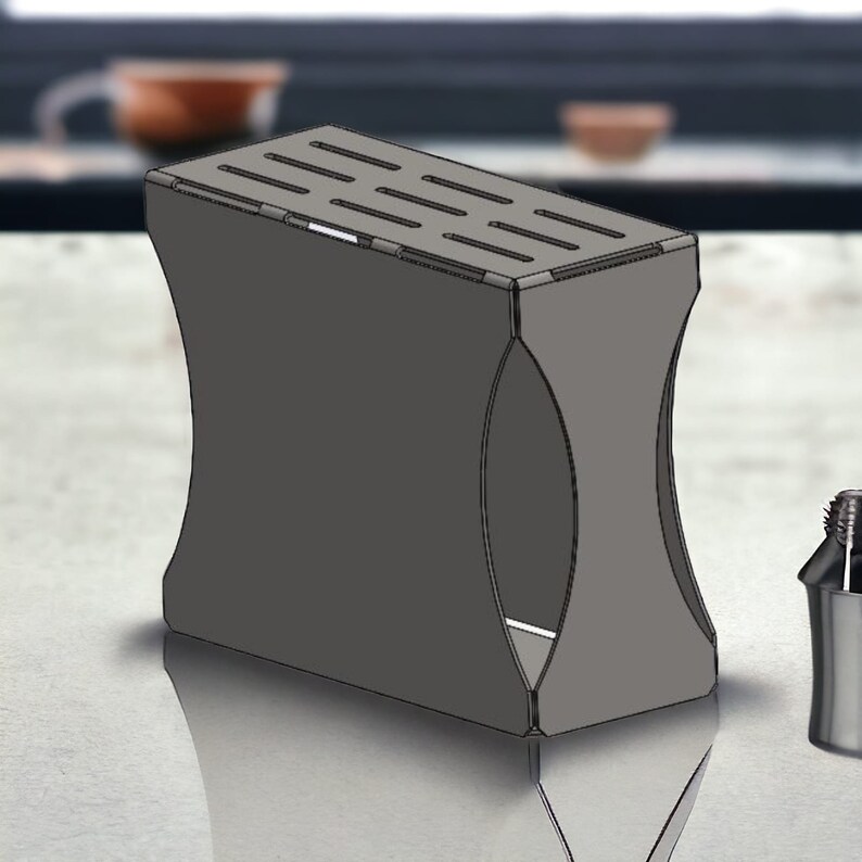 Industrial Style Bending Kitchen Knife Holder Accessory DXF-DWG CNC ...