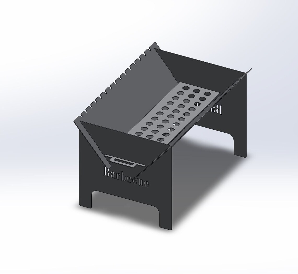 Industrial Style Bending Metal Barbecue DXF-DWG File- Stylish and ...