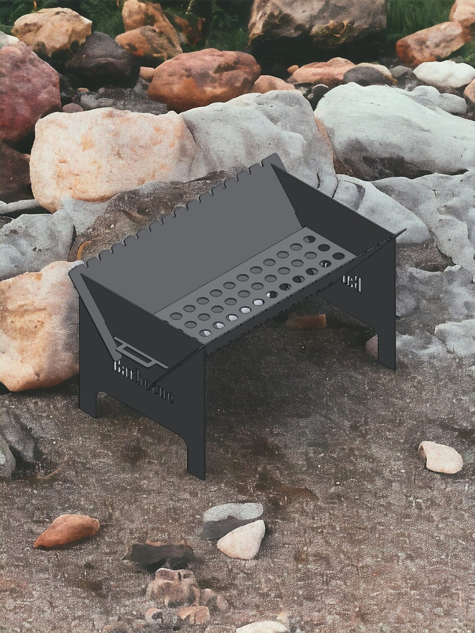 Industrial Style Bending Metal Barbecue DXF-DWG File- Stylish and ...