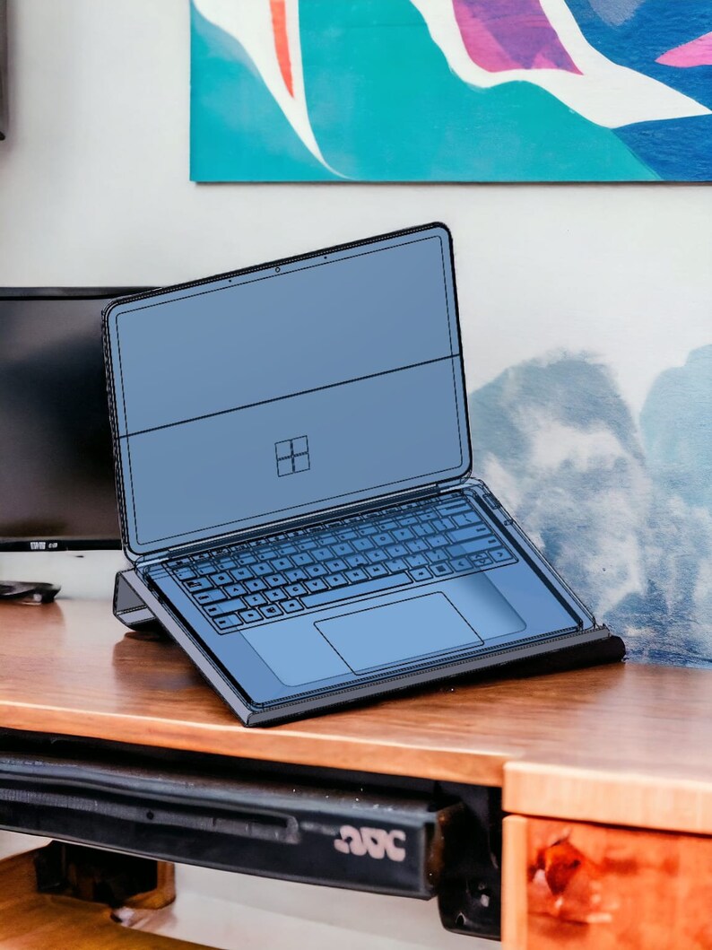 Industrial Style Bending Laptop Stand Desk Accessory DXF CNC Laser Cut ...