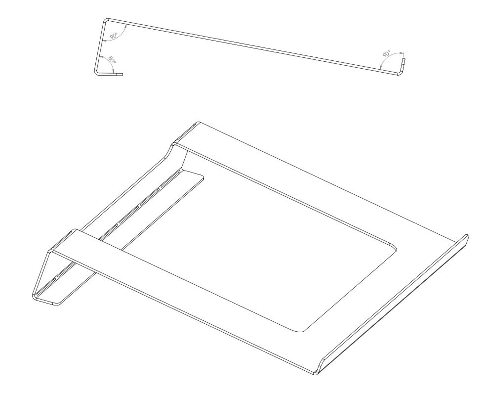Industrial Style Bending Laptop Stand Desk Accessory DXF CNC Laser Cut ...