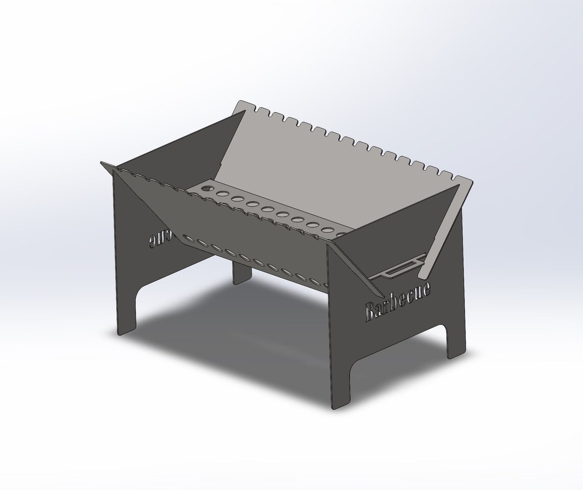 Industrial Style Bending Metal Barbecue DXF-DWG File Stylish and ...