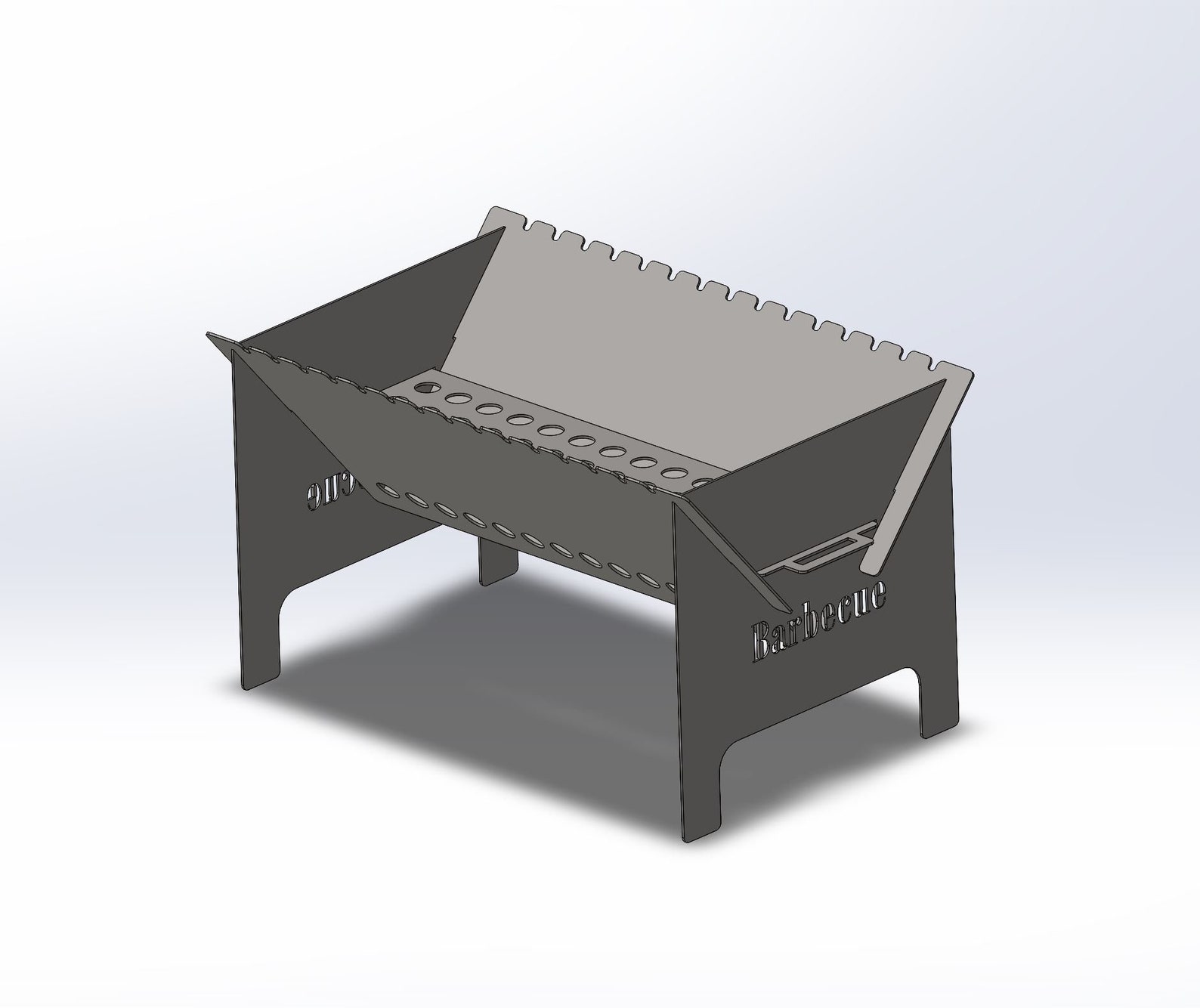 Industrial Style Bending Metal Barbecue DXF-DWG File- Stylish and ...