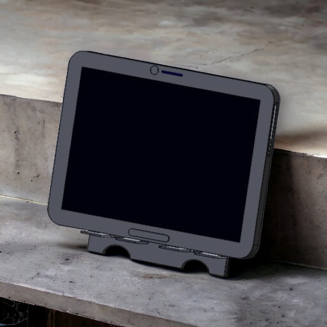 Industrial Style Bending Tablet Holder Desk Accessory DXF CNC Laser Cut ...