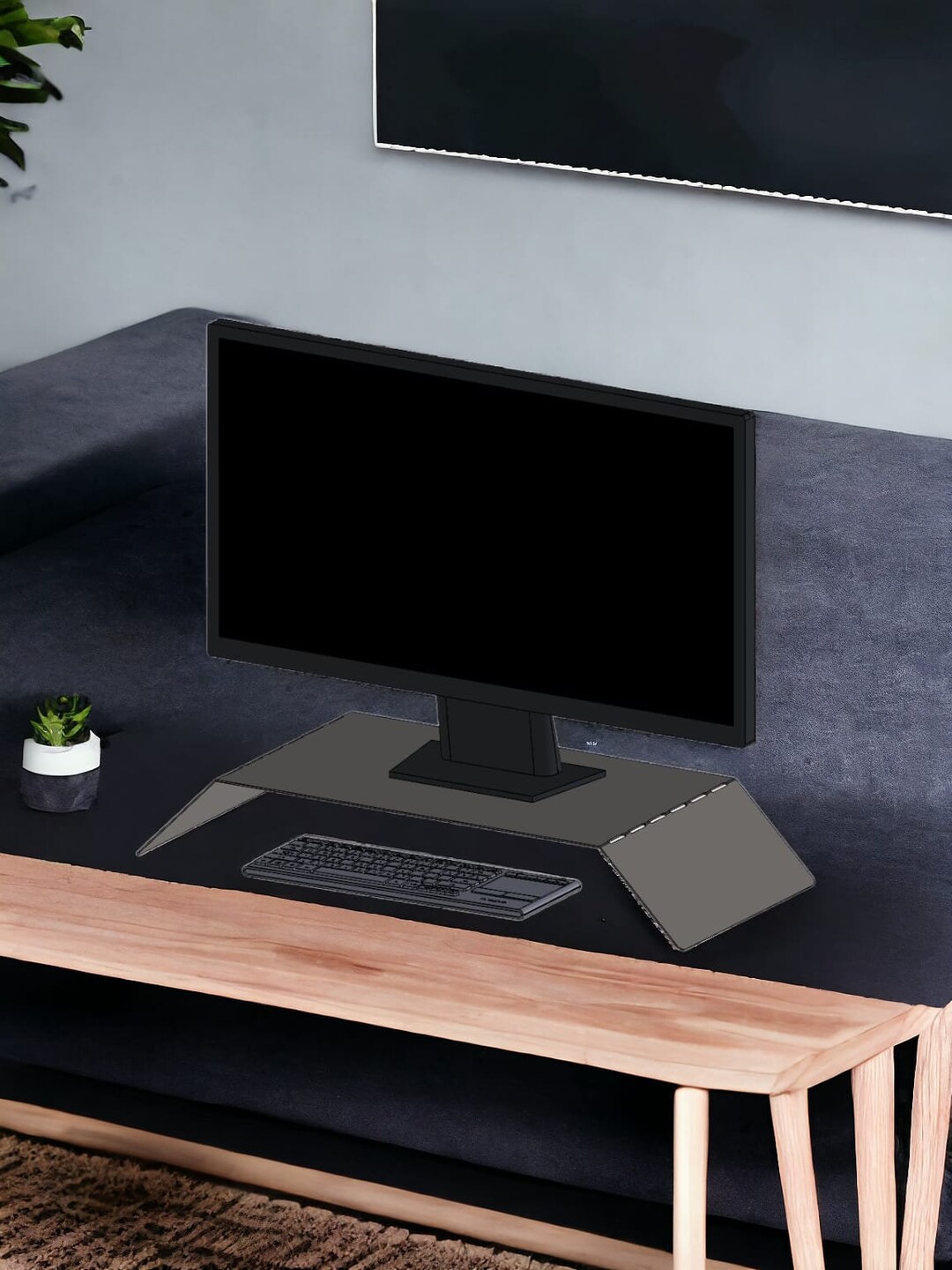 Industrial Monitor Stand - CNC Laser Cut DXF File | Adjustable Desk ...