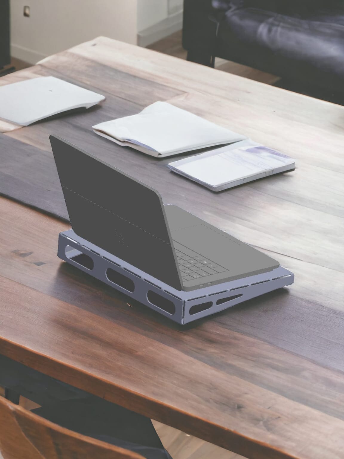 Industrial Style Bending Laptop Stand Desk Accessory DXF CNC Laser Cut ...