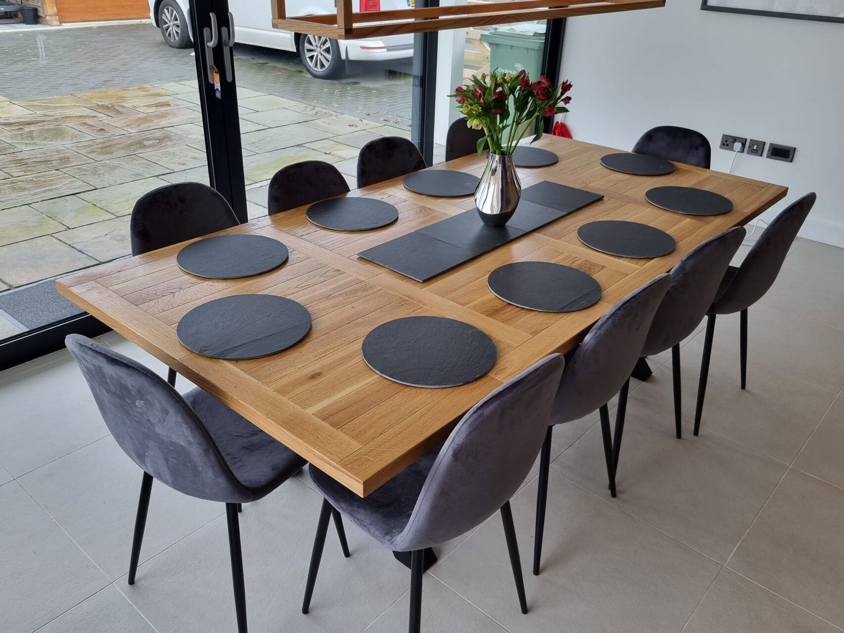 8 10 Seat Handcrafted Large White Oak Dining Room Table 230cm Long ...