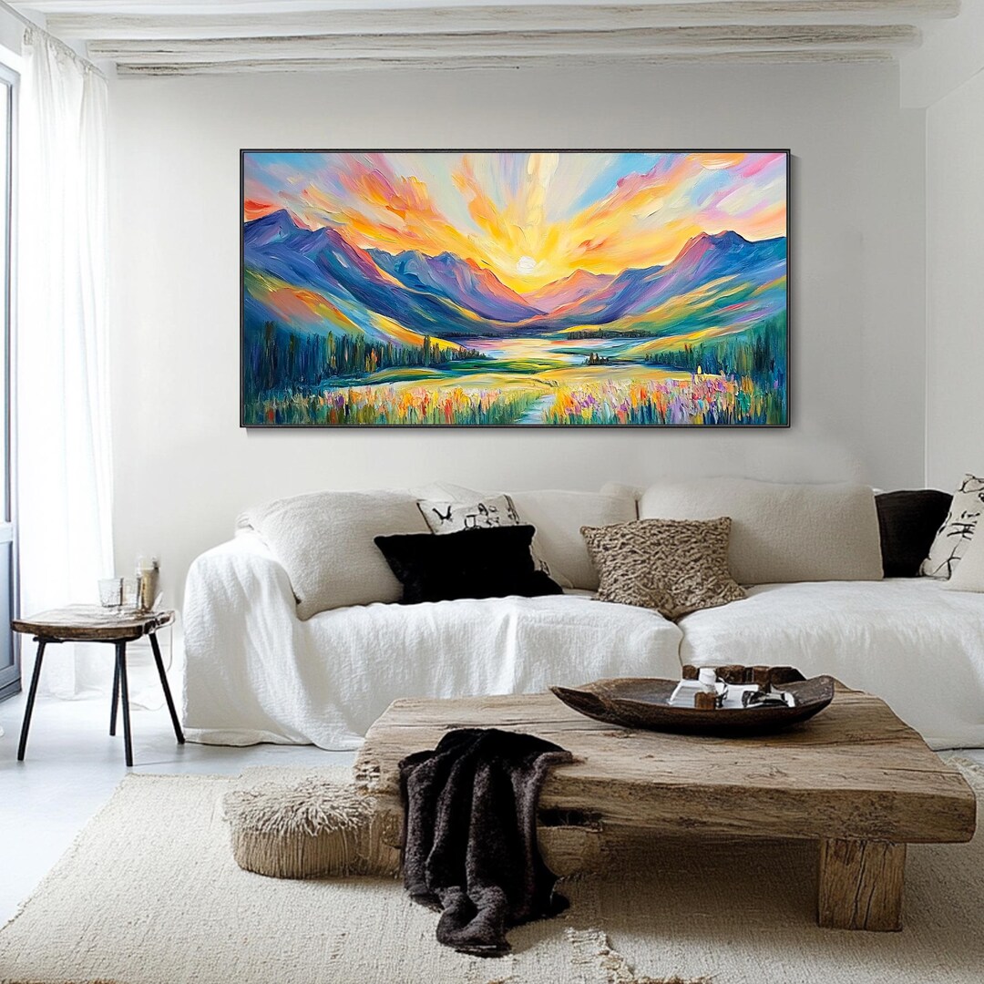 3D Thick Texture Van Gogh Textured Country Landscape Wall Art Large ...