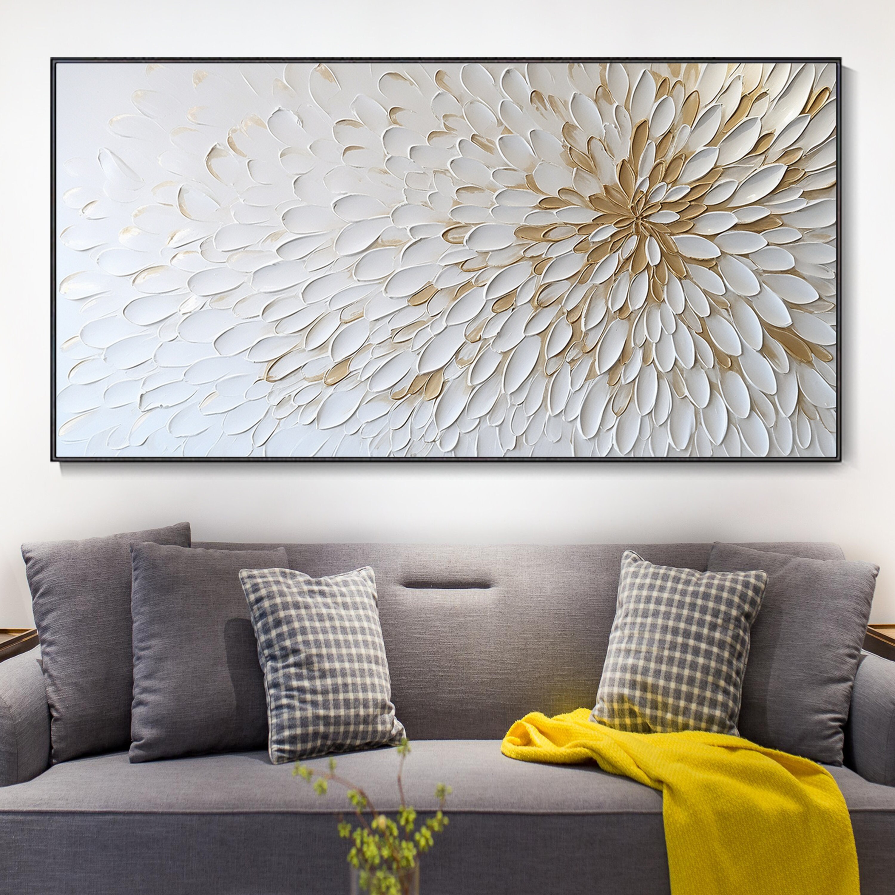 Modern White Wabi-sabi Texture Canvas Painting Minimalist - Etsy Australia