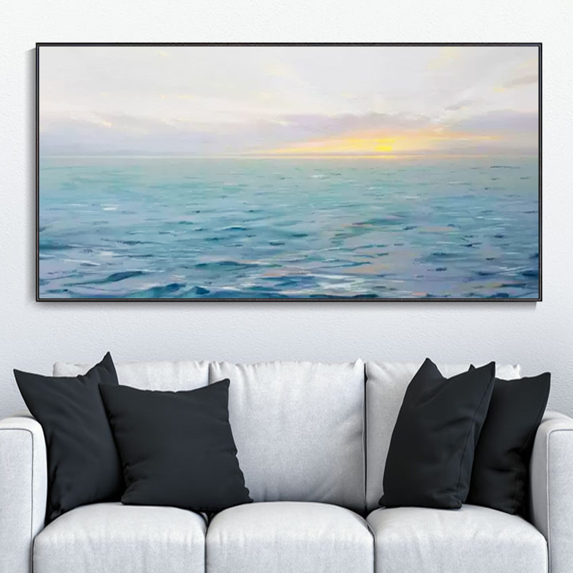 Calm Sea Art Minimalist Art Large Wall Landscape Hand Oil - Etsy
