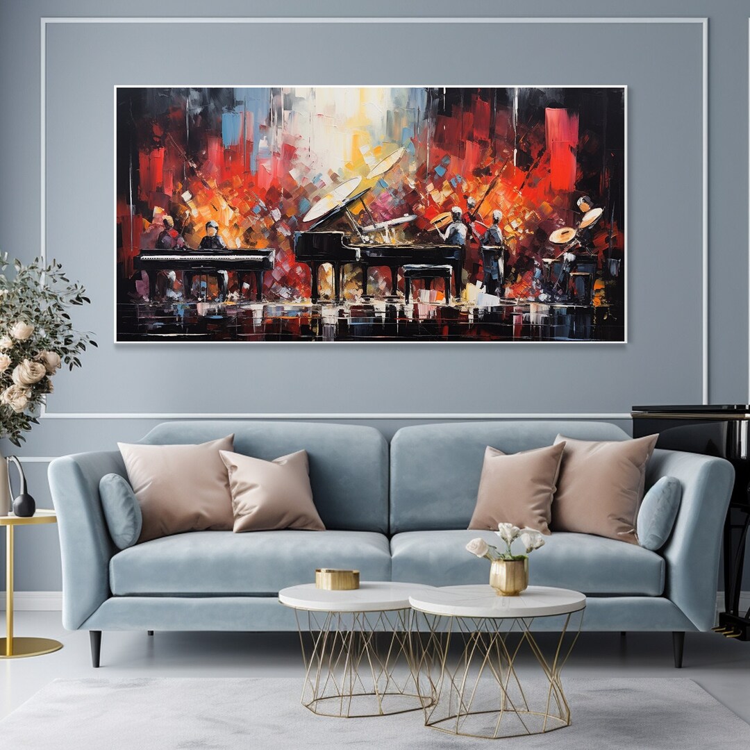 Symphony Hand-painted Canvas Oil Painting Music Concert Texture Wall ...