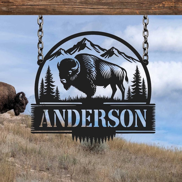 Metal Bison Sign - Etsy