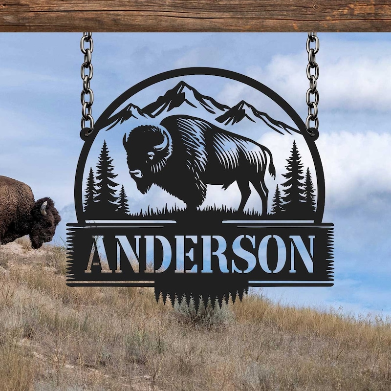 Metal Bison Sign - Etsy