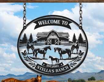 Personalized Metal Horse Sign, Metal Sign, Custom Horse Sign, Farm ...