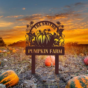 Custom Pumpkin Patch Metal Sign, Pumpkin Garden Decor, Gardener Gift ...