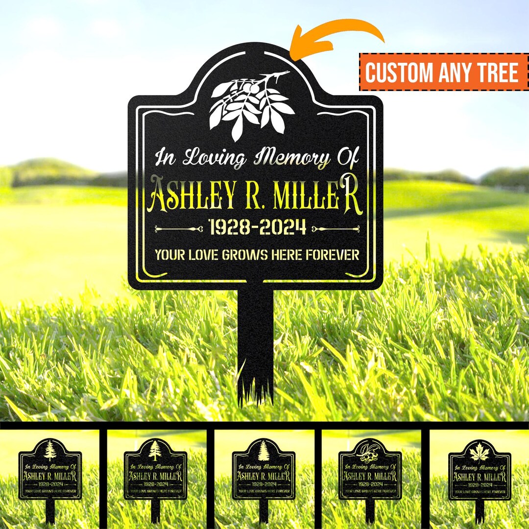 Personalized Memorial Tree Plaque Stake, Custom Every Tree, Tree Grave ...
