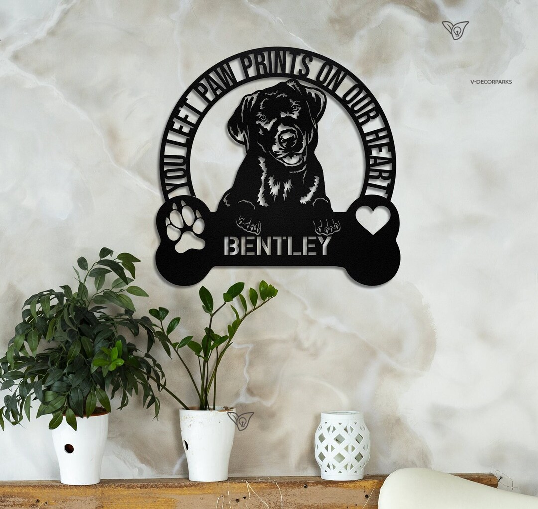 Custom Dog Memorial Metal Sign, Pet Sympathy Gift, Labrador Retriever ...