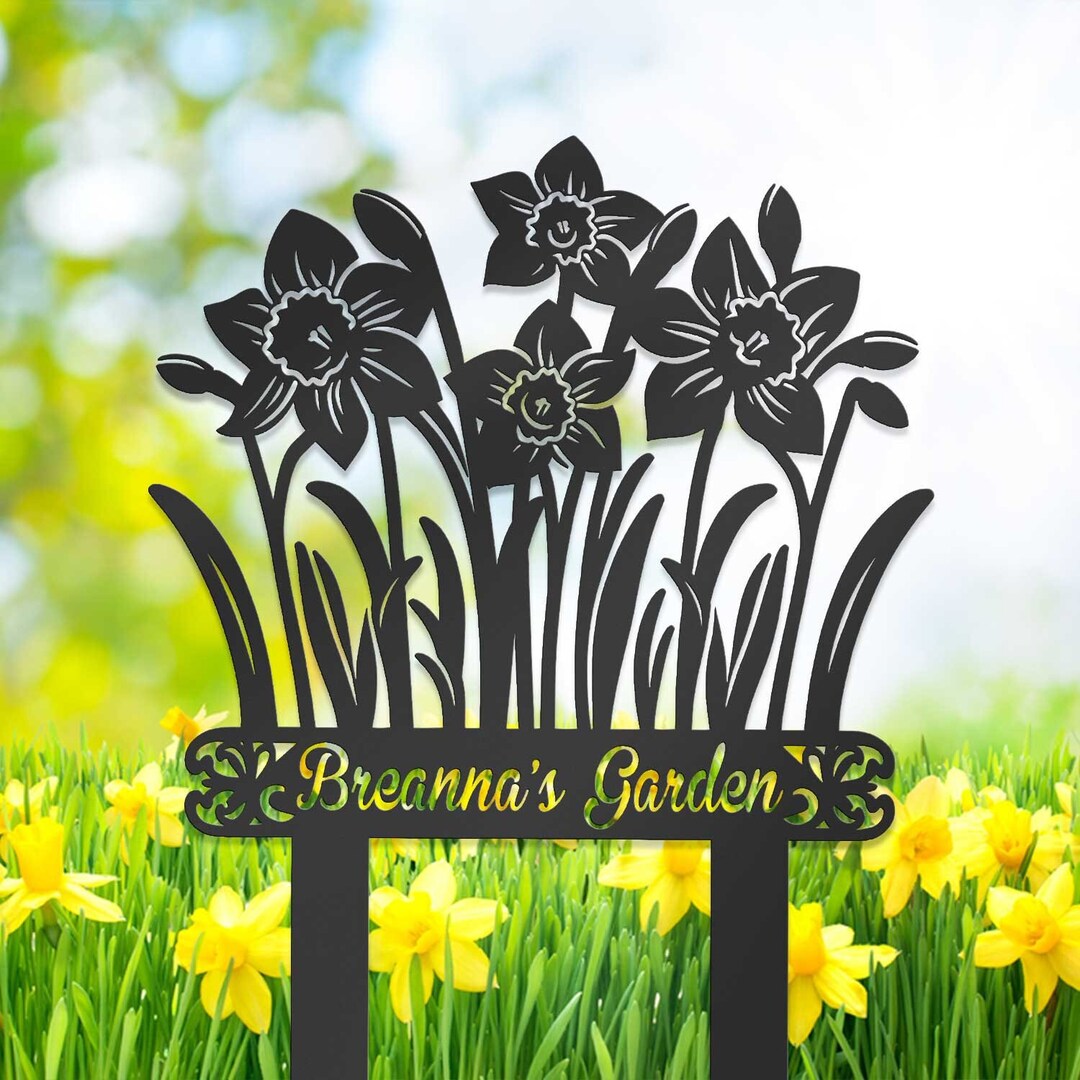 Custom Spring Daffodil Sign, Daffodil Stake, Garden Gifts, Daffodil ...