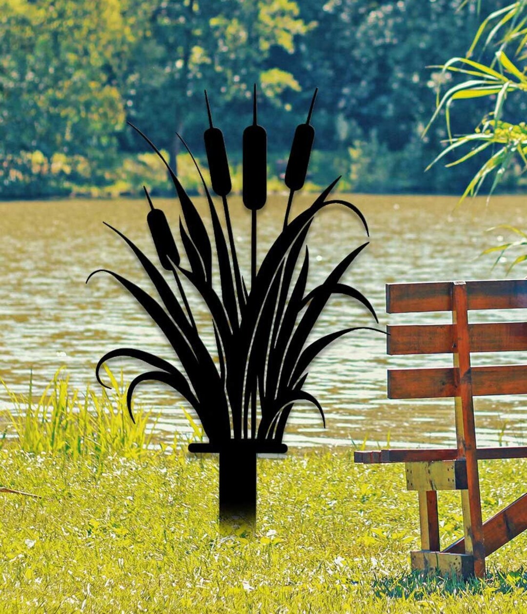 Cattail Metal Sign, Cattail Metal Wall Art, Cattail Garden Sign ...