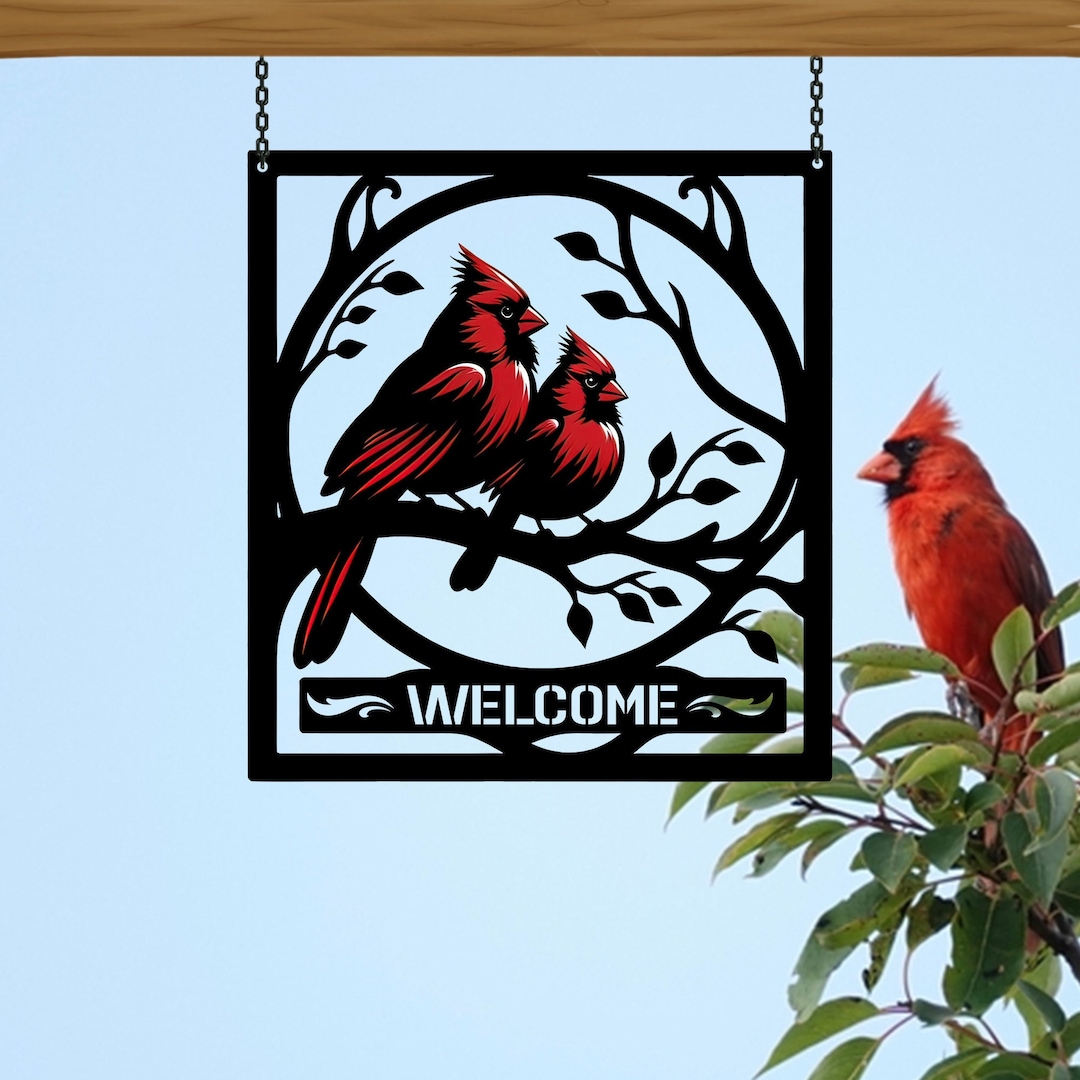 Custom Cardinal Bird Metal Sign, Cardinal Bird Wall Art, Cardinal Sign ...