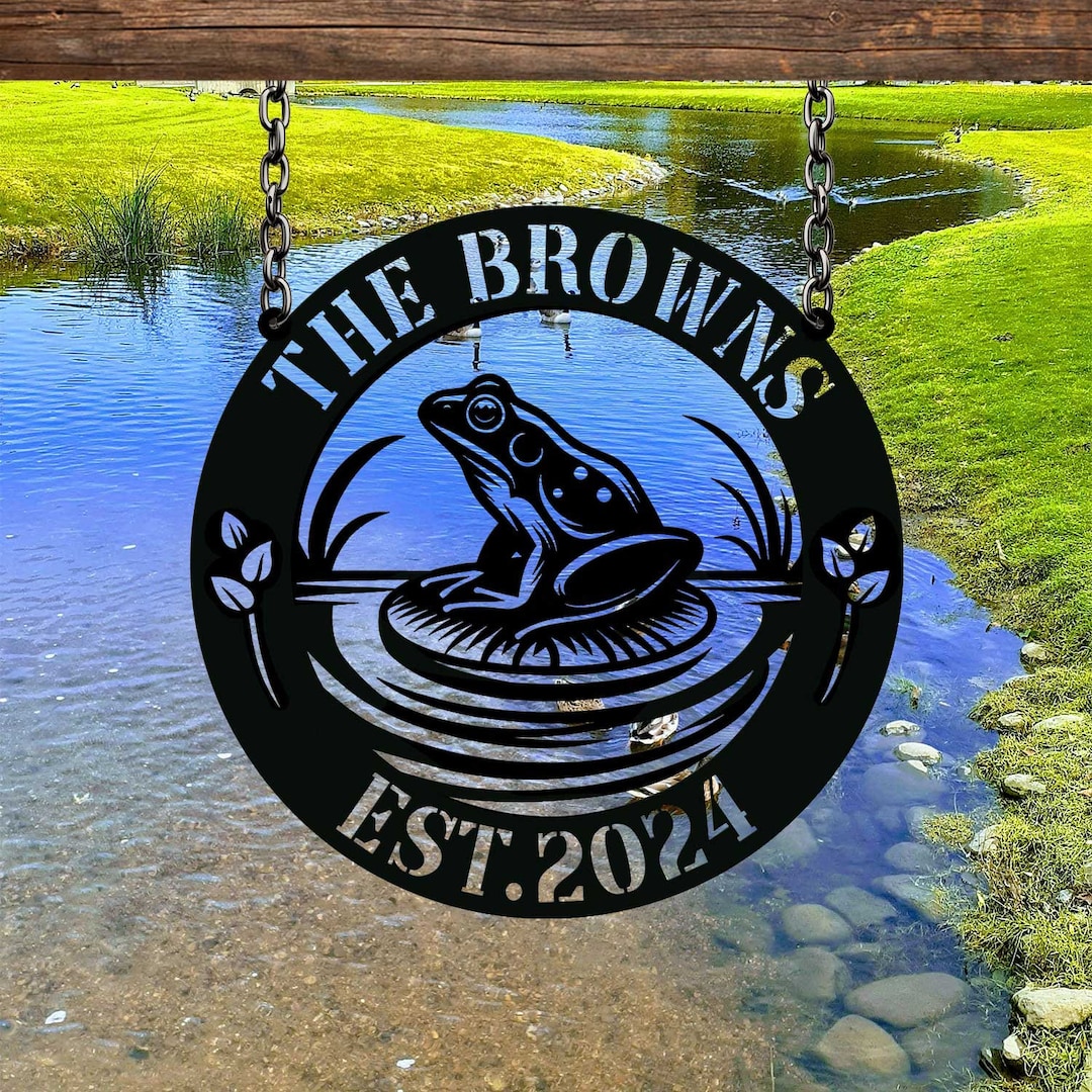 Custom Frog Metal Sign, Frog Metal Wall Art, Frog Decor, Pond Decor ...