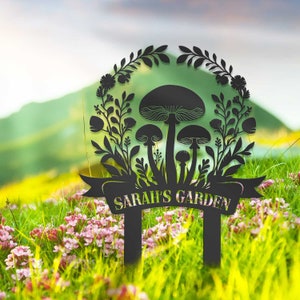 Custom Mushrooms Metal Wall Art, Mushrooms Sign, Mushrooms Garden Decor ...