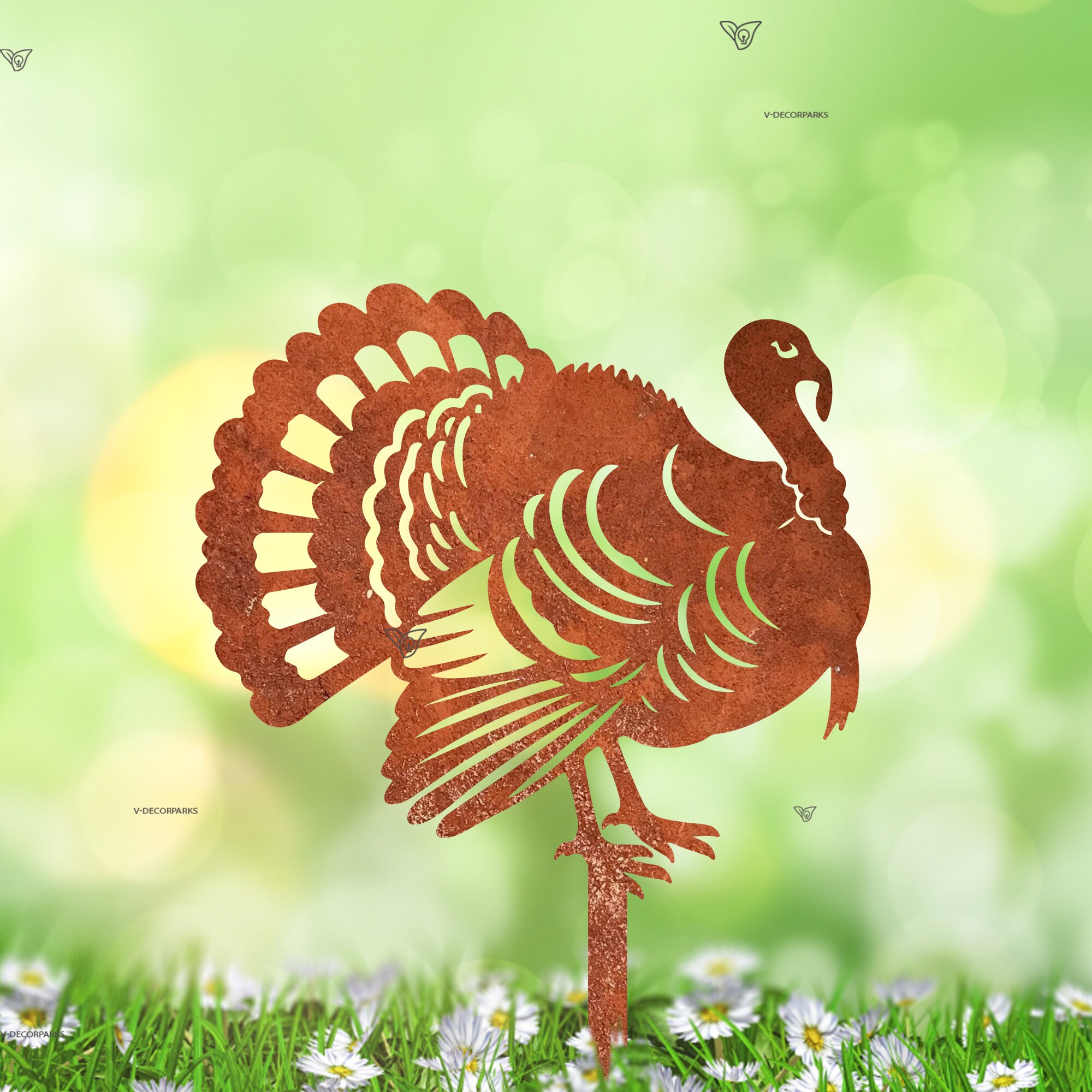 Rust Wild Turkey Metal Sign, Turkey Stake, Garden Decor, Turkey Yard ...