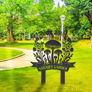 Custom Mushrooms Metal Wall Art, Mushrooms Sign, Mushrooms Garden Decor ...
