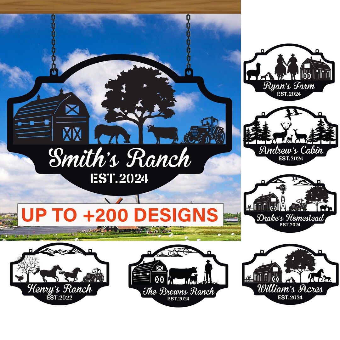 Personalized Large Metal Farm Sign, Decor Your Farm Sign, Farmhouse ...