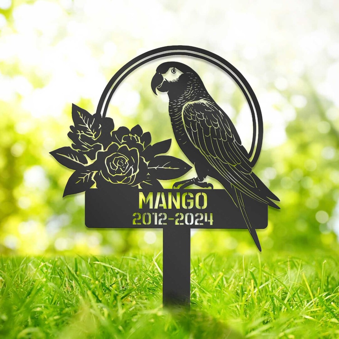 Personalized Parrot Memorial Sign, Metal Parrot Sign, Parrot Loss ...