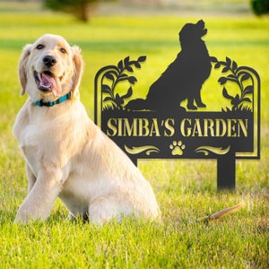Custom Metal Pet Memorial Garden Sign, Metal Stake, Dog Garden Sign ...