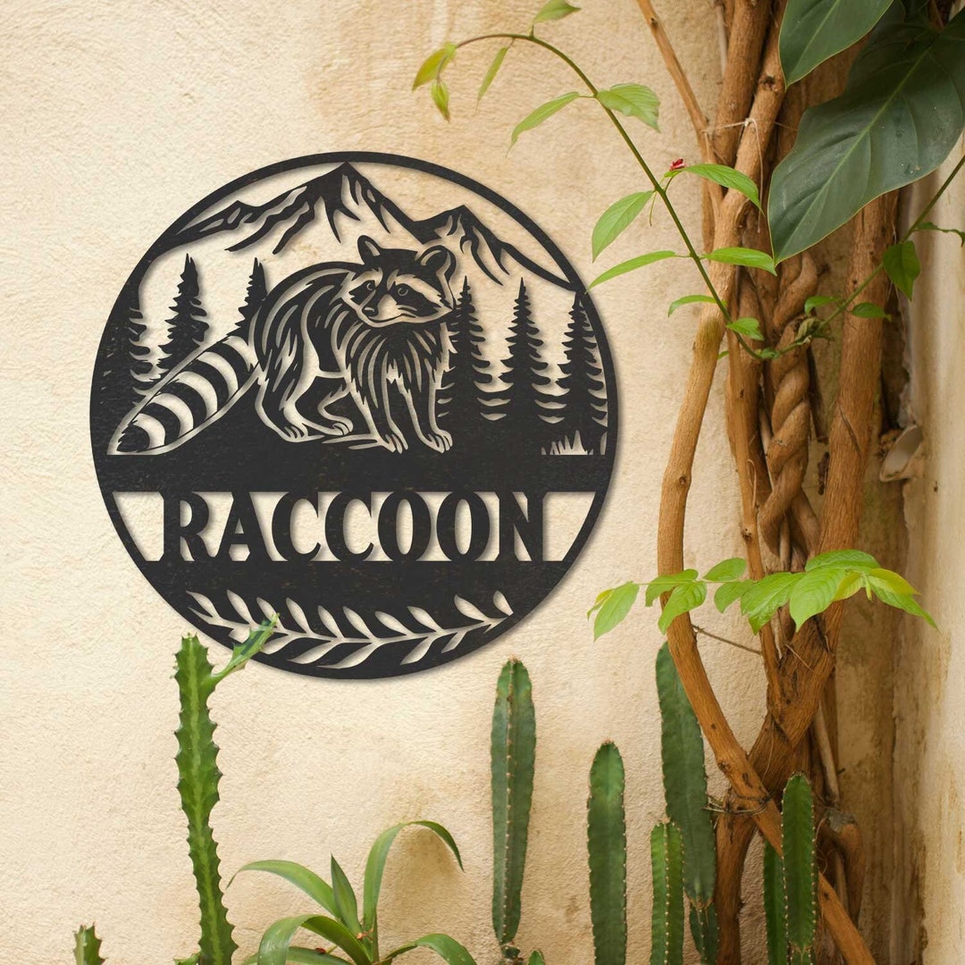 Custom Raccoon Metal Sign, Raccoon Metal Wall Art, Racoon Gift, Raccoon ...