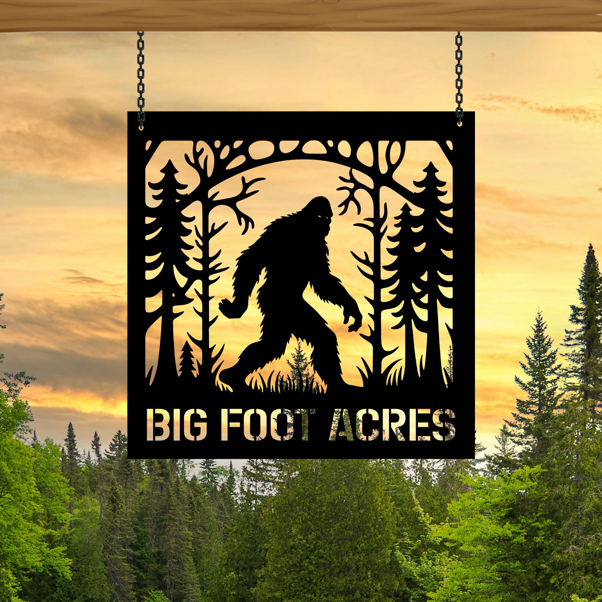 Personalized Sasquatch Metal Sign, Bigfoot Cabin Sign, Yeti Metal Yard ...