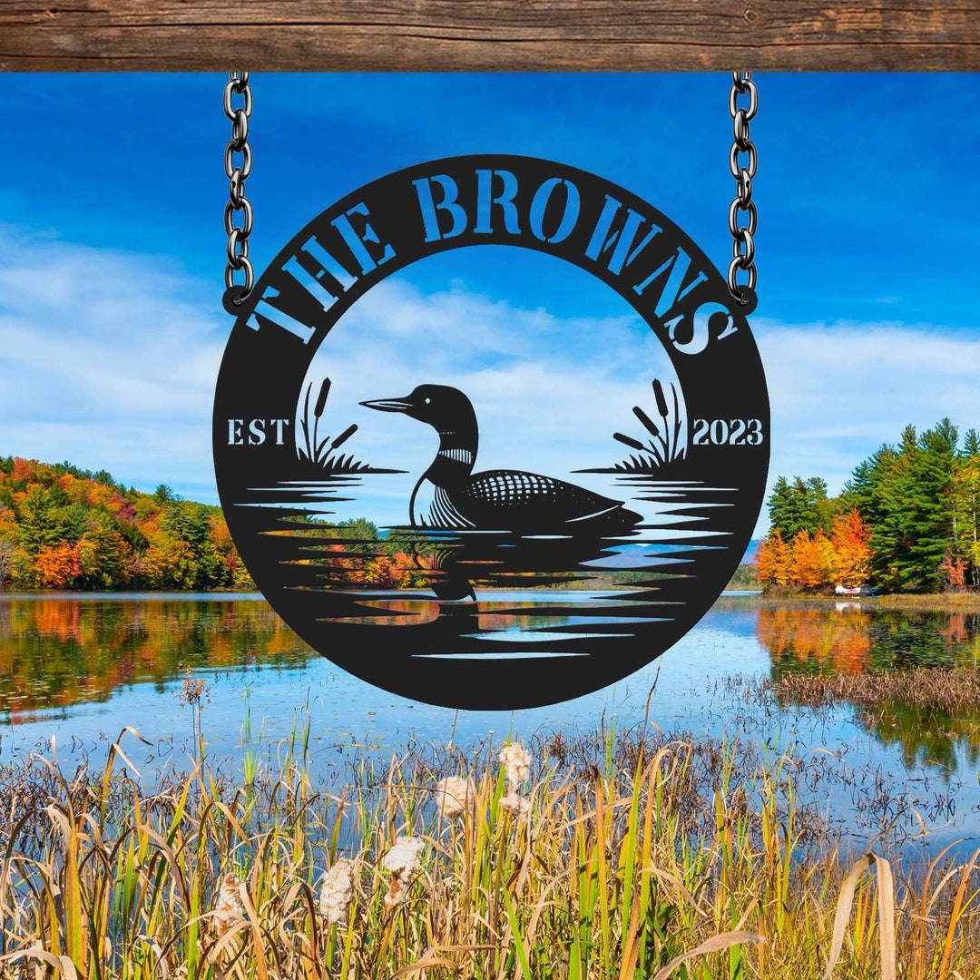 Custom Loon Metal Sign, Lake House Metal Sign, Outdoor Decor, Duck ...